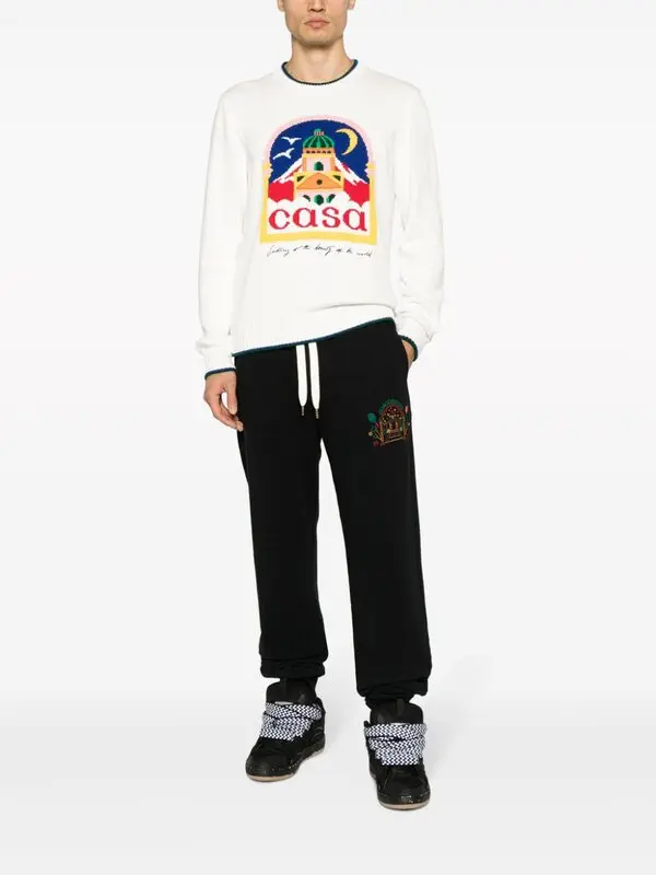 Casablanca Rainbow Crayon Temple-embroidery Track Pants