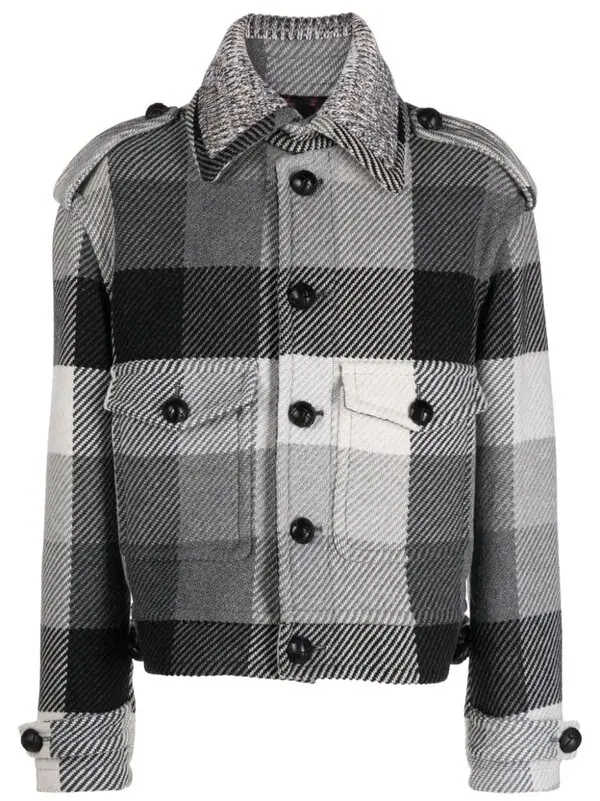 Etro Plaid Wool Blend Jacket