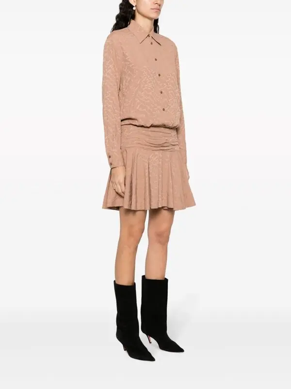 Pinko Arzach Logo Jacquard Shirt Dress - Neutrals