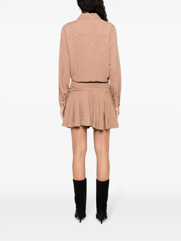 Pinko Arzach Logo Jacquard Shirt Dress - Neutrals