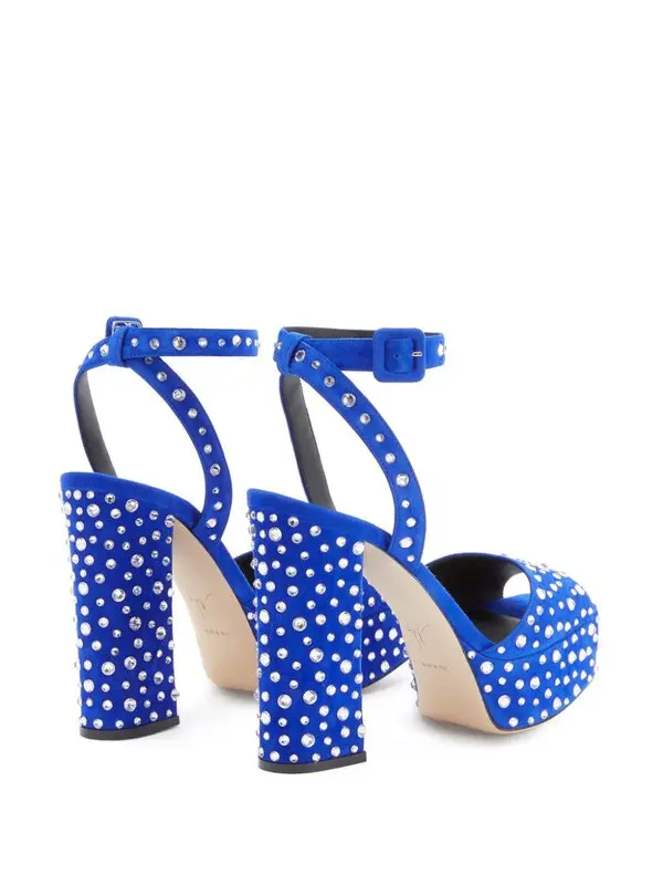 GIUSEPPE ZANOTTI 120mm Betty Sparkle Sandals - Blue
