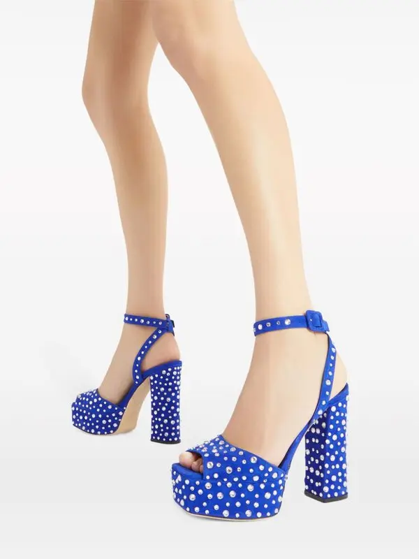 GIUSEPPE ZANOTTI 120mm Betty Sparkle Sandals - Blue