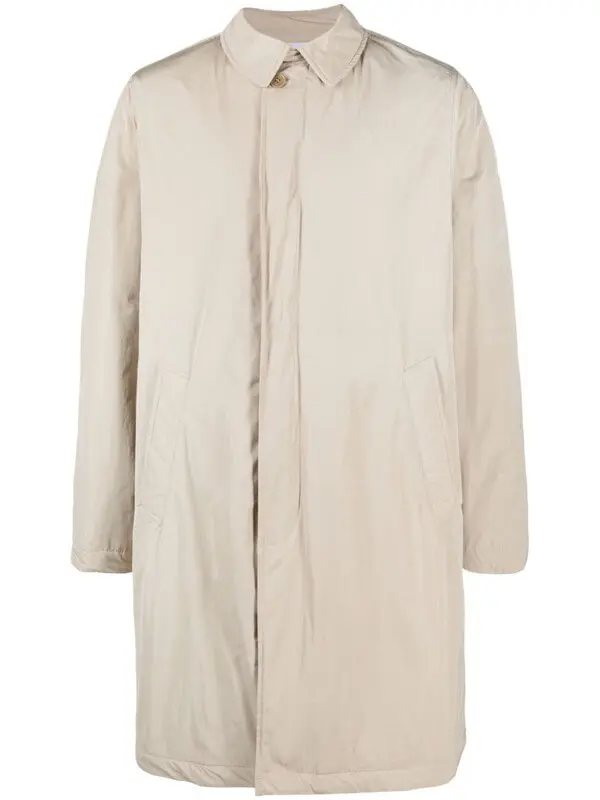 Aspesi Single-breasted Padded Raincoat - Neutrals