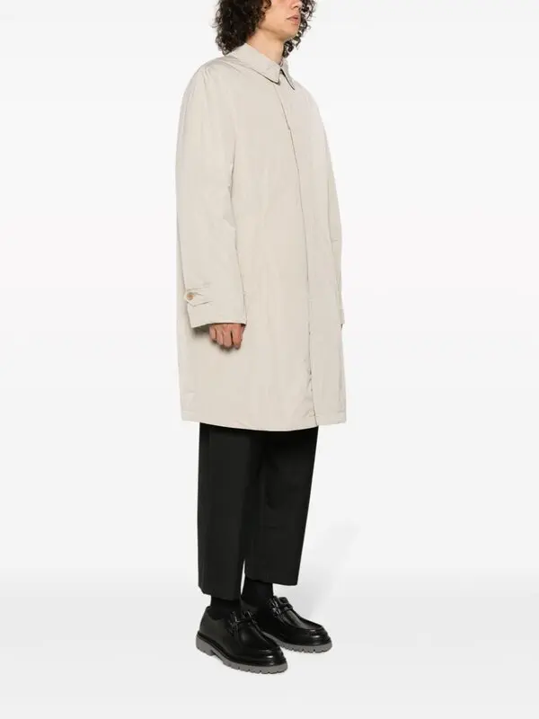 Aspesi Single-breasted Padded Raincoat - Neutrals