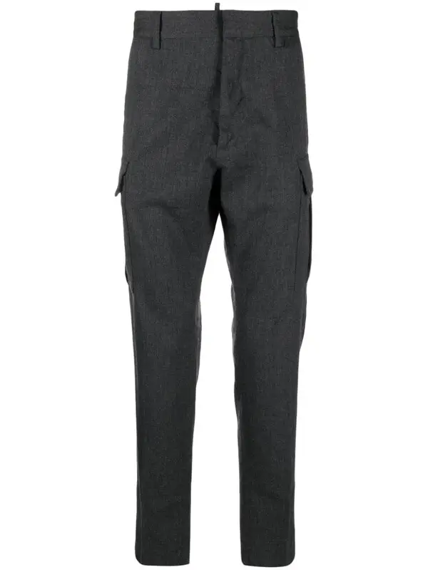 Dsquared2 Mid-rise Tapered-leg Trousers - Grey