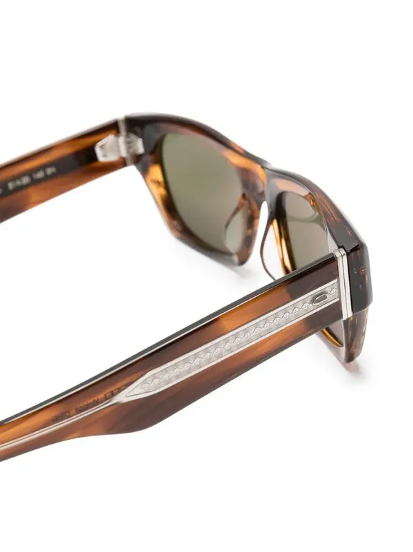 Oliver Spencer Tortoiseshell-effect Rectangle-frame Sunglasses
