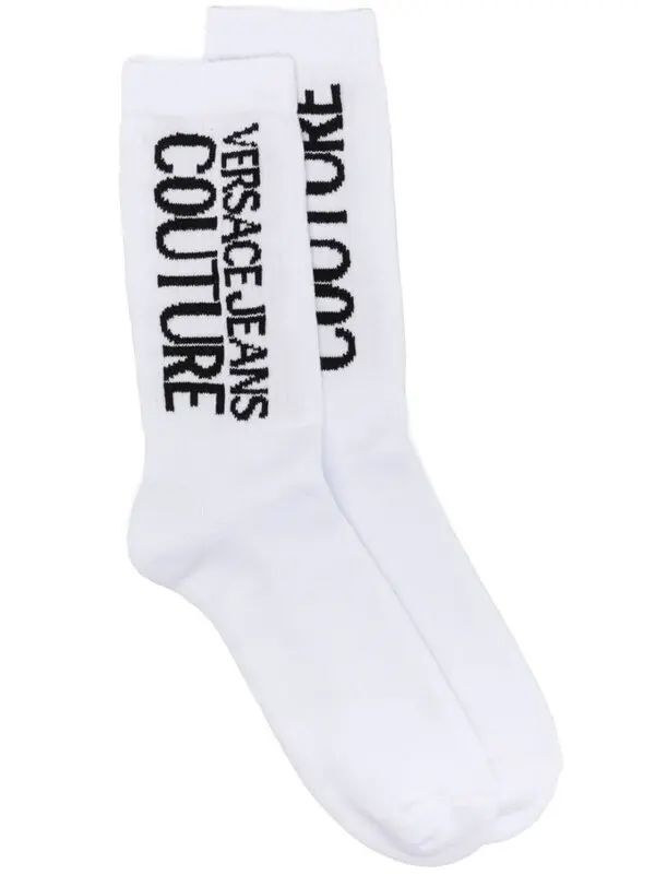 Versace Logo-print Ankle Socks - White