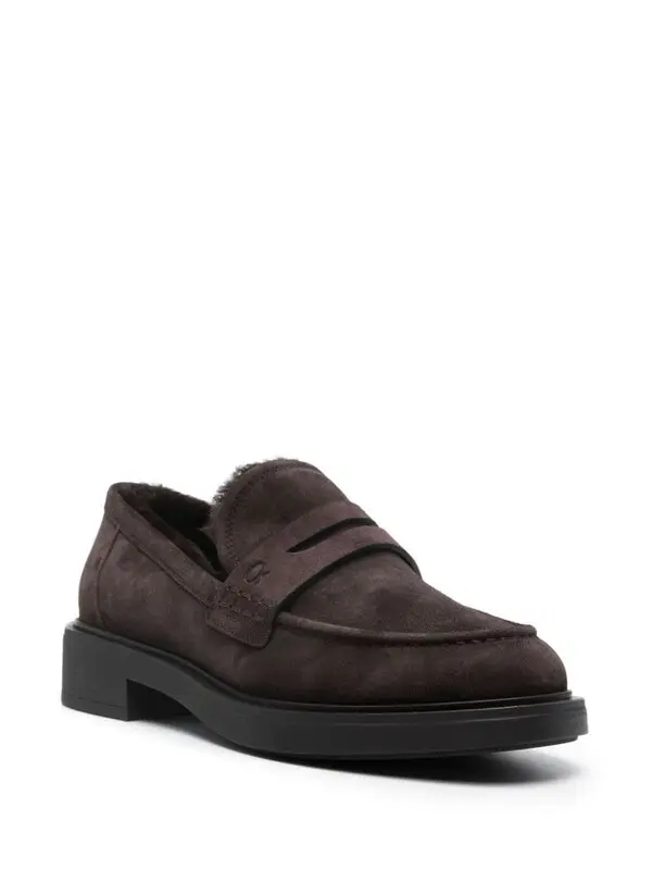 GIANVITO ROSSI Harris Round-toe Loafers - Brown