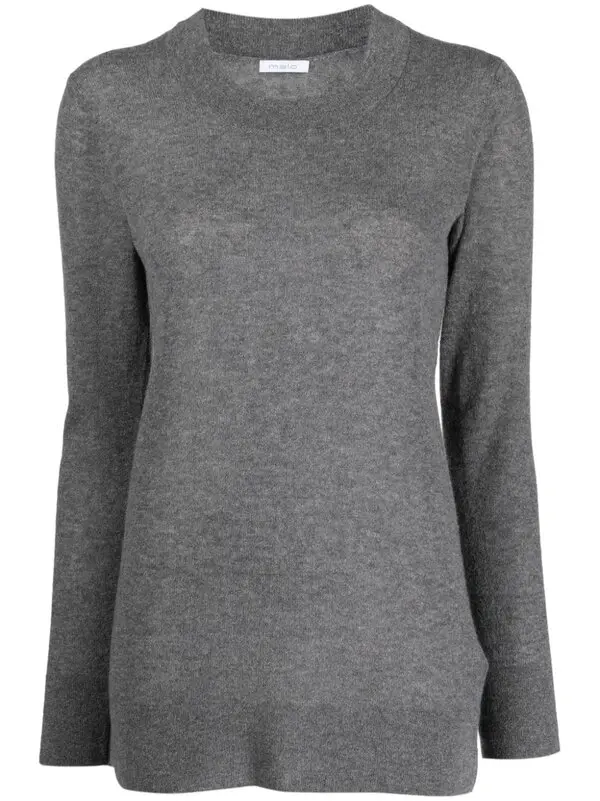 Malo Mélange Effect Crew-neck Jumper - Grey