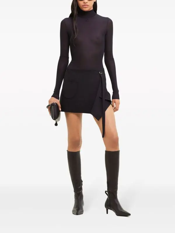 COURREGES Draped Stretch-wool Miniskirt