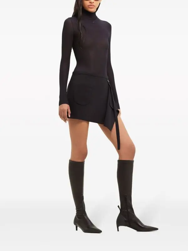 COURREGES Draped Stretch-wool Miniskirt