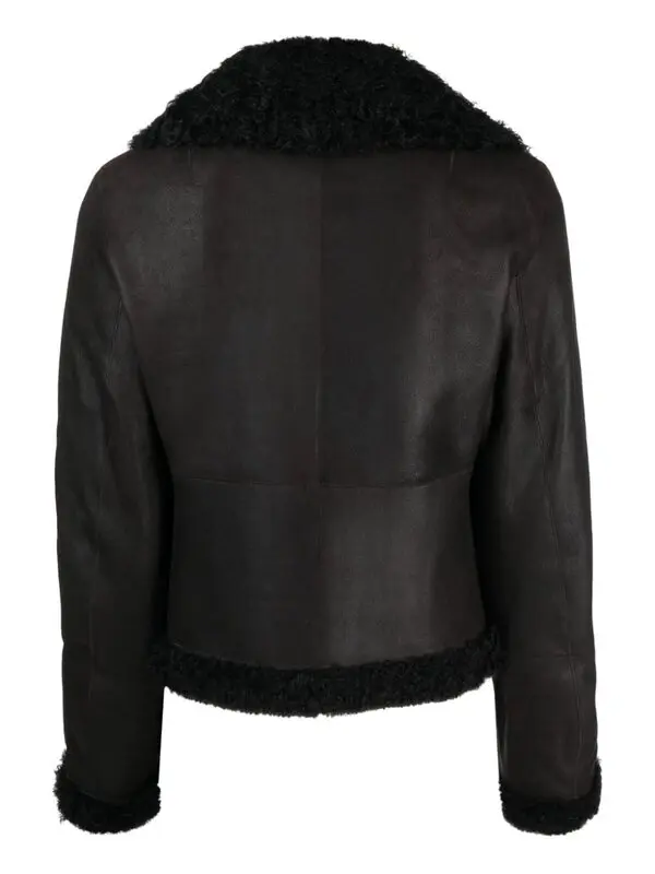 Akris Shearling-collar Leather Jacket