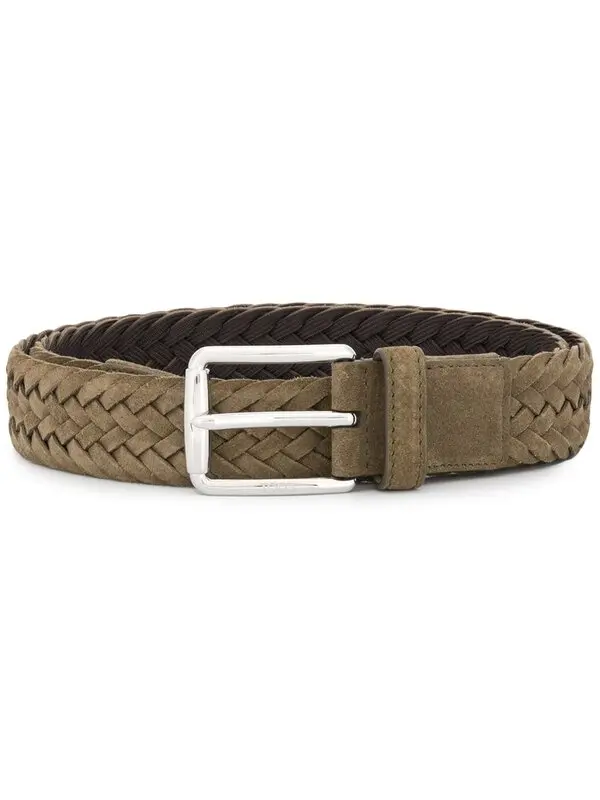 TOD'S Woven Leather Adjustable Belt - Green