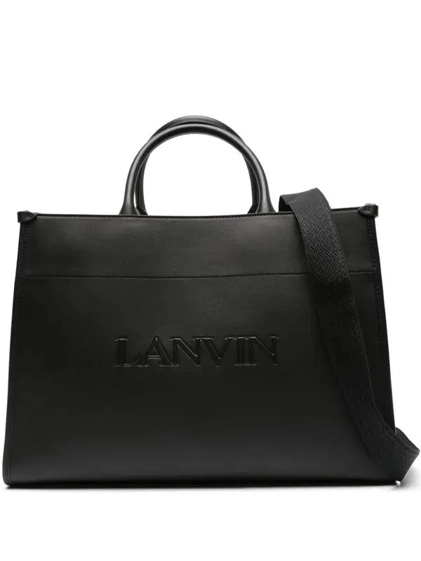 LANVIN Logo-embossed Leather Tote