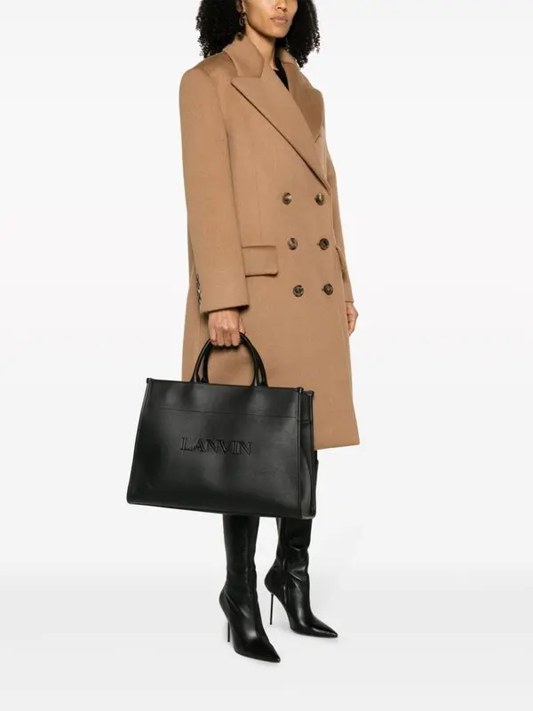 LANVIN Logo-embossed Leather Tote