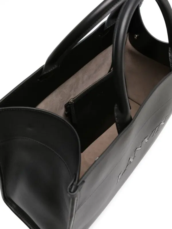 LANVIN Logo-embossed Leather Tote