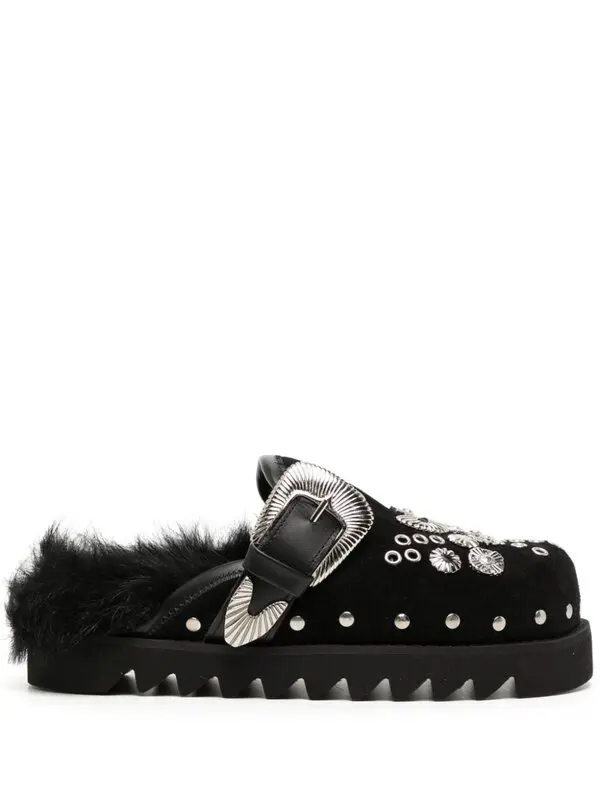 Toga Studded Faux-fur Mules