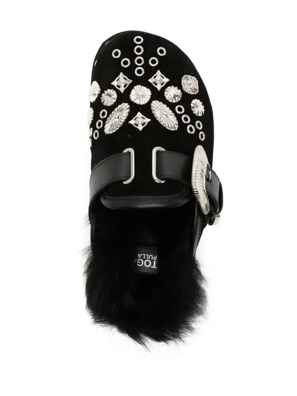 Toga Studded Faux-fur Mules