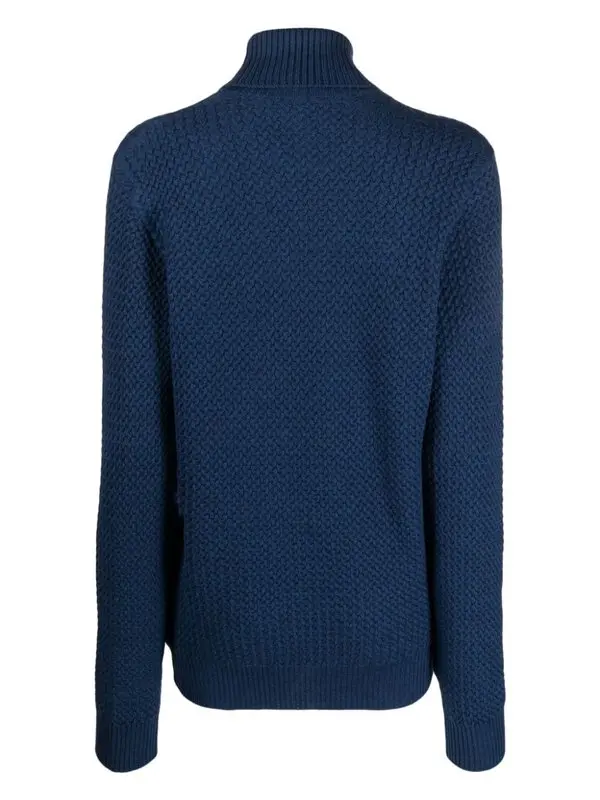 FILERIA Roll-neck Virgin Wool Jumper - Blue