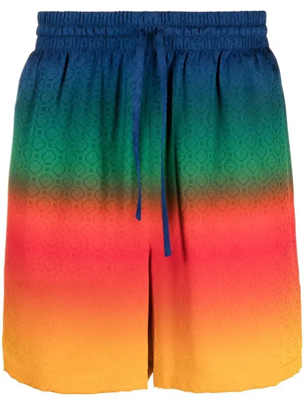 Casablanca Peace Gradient Silk Shorts