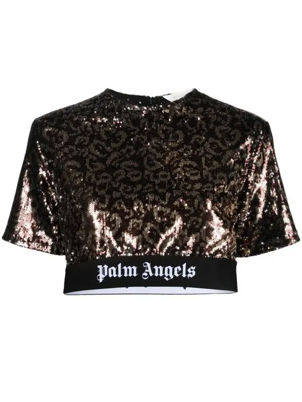 Palm Angels Sequin-embellished Crop Top