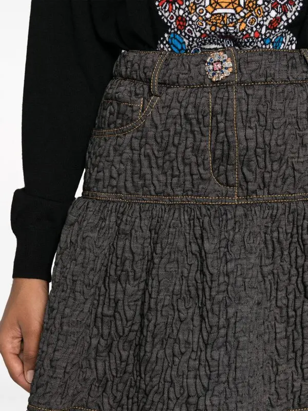 Moschino Peplum-hem Quilted Skirt