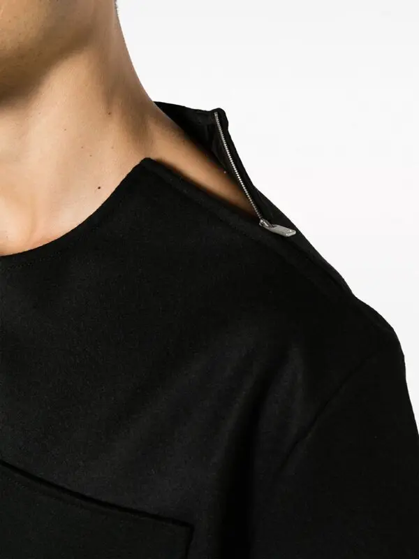 JIL SANDER Zip-detail Wool T-shirt
