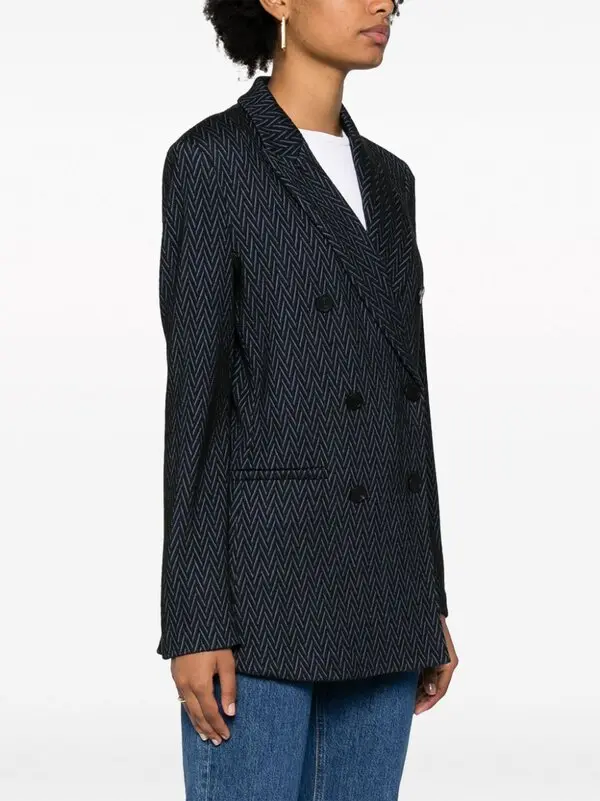 Emporio Armani Double-breasted Herringbone Blazer