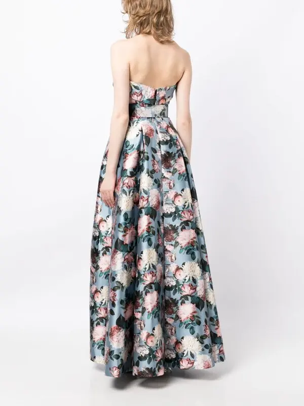 Sachin & Babi Brielle Floral-print Gown - Blue