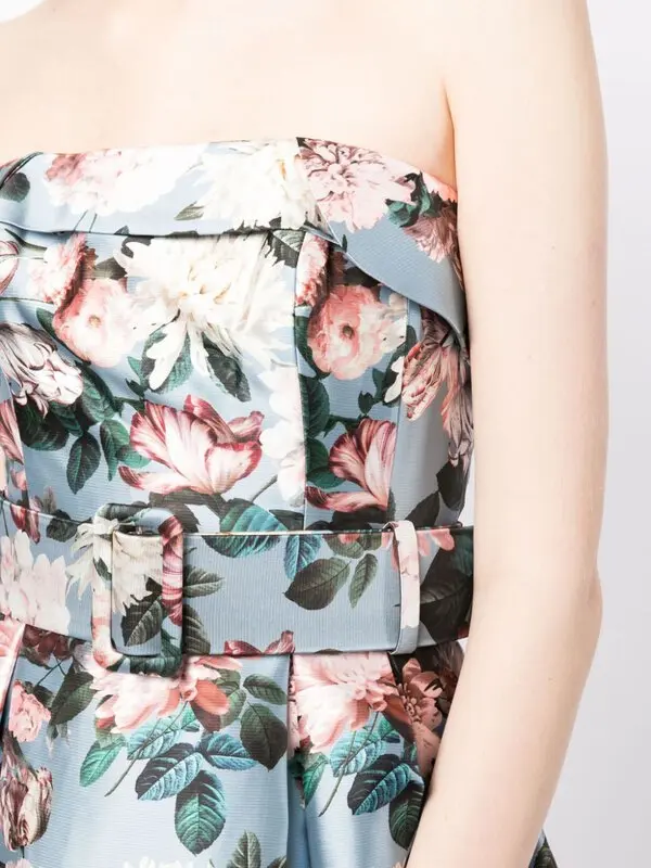 Sachin & Babi Brielle Floral-print Gown - Blue