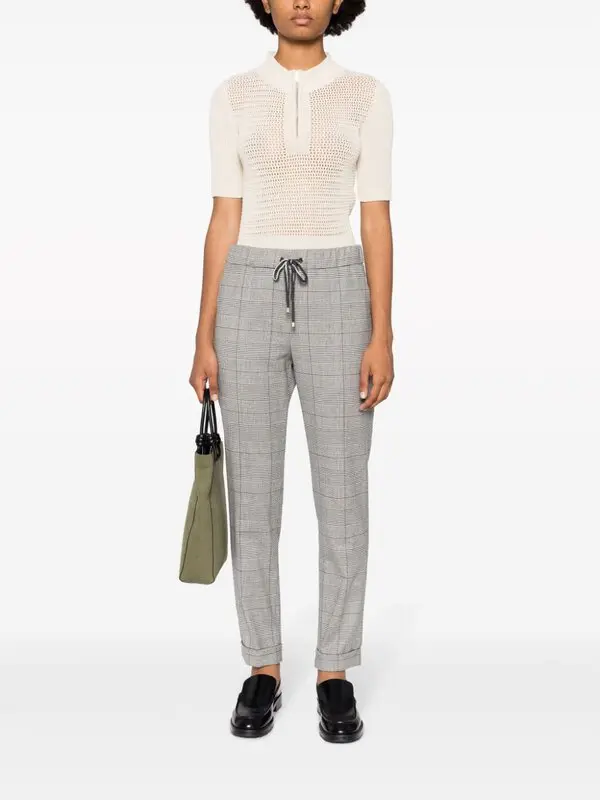 Lorena Antoniazzi Plaid Virgin Wool Trousers