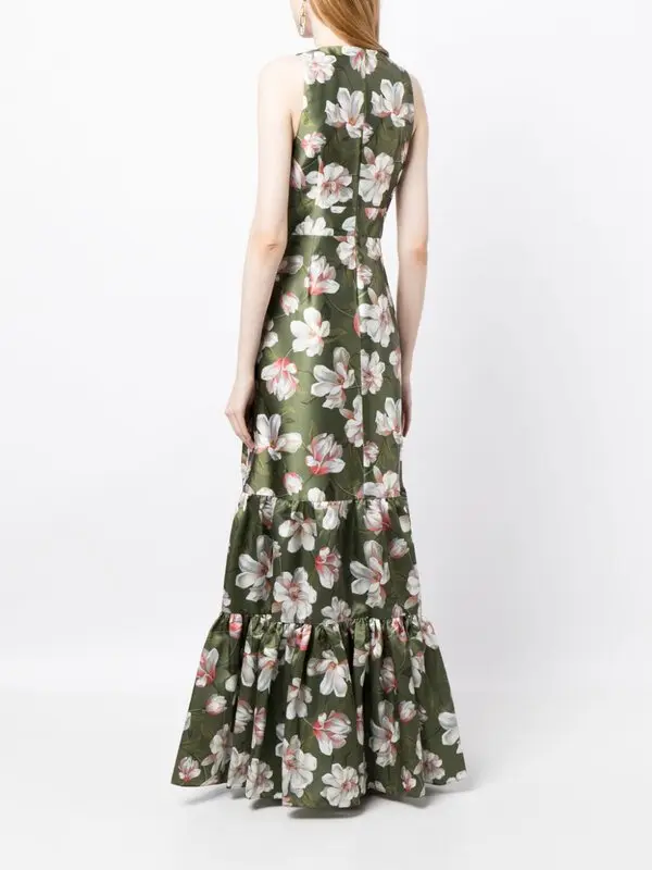 Sachin & Babi Rori Magnolia-print Gown - Green
