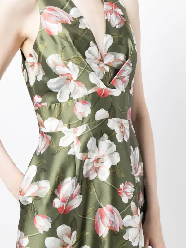 Sachin & Babi Rori Magnolia-print Gown - Green