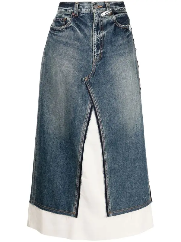 Mihara Yasuhiro Layered Denim Skirt
