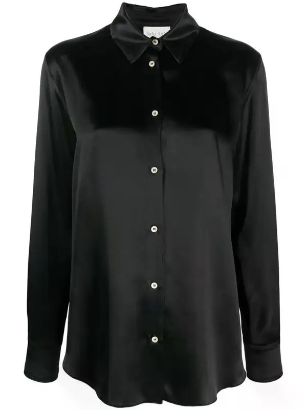 FORTE_FORTE Satin-finish Shirt - Black