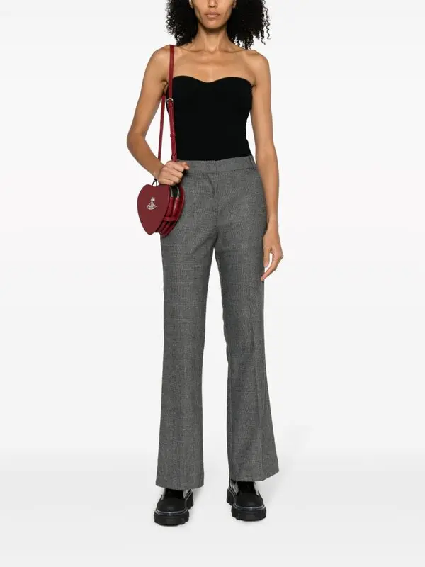 Pinko Check-print Flared Trousers