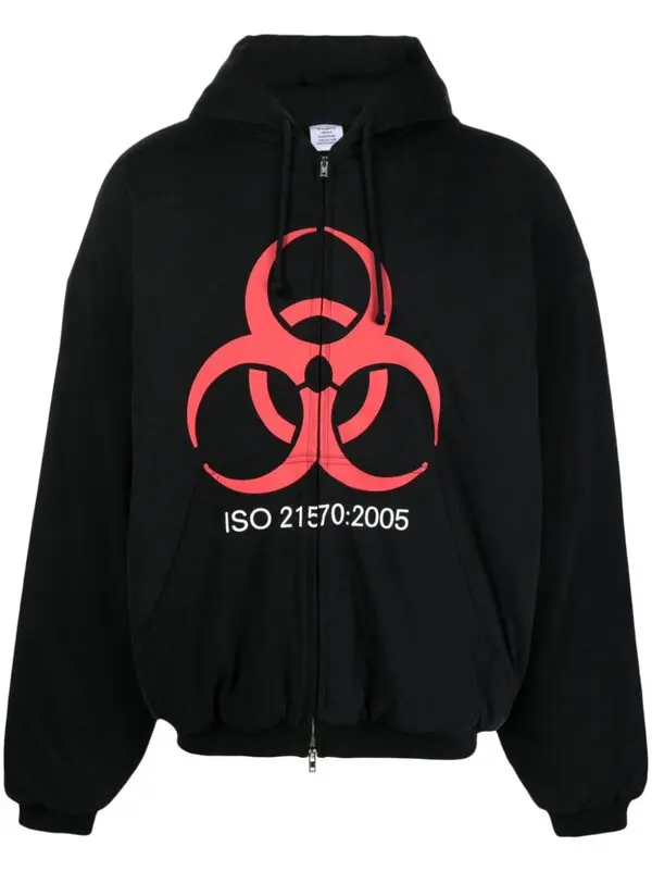 Vetements Genetically Modified Zip-up Cotton Hoodie