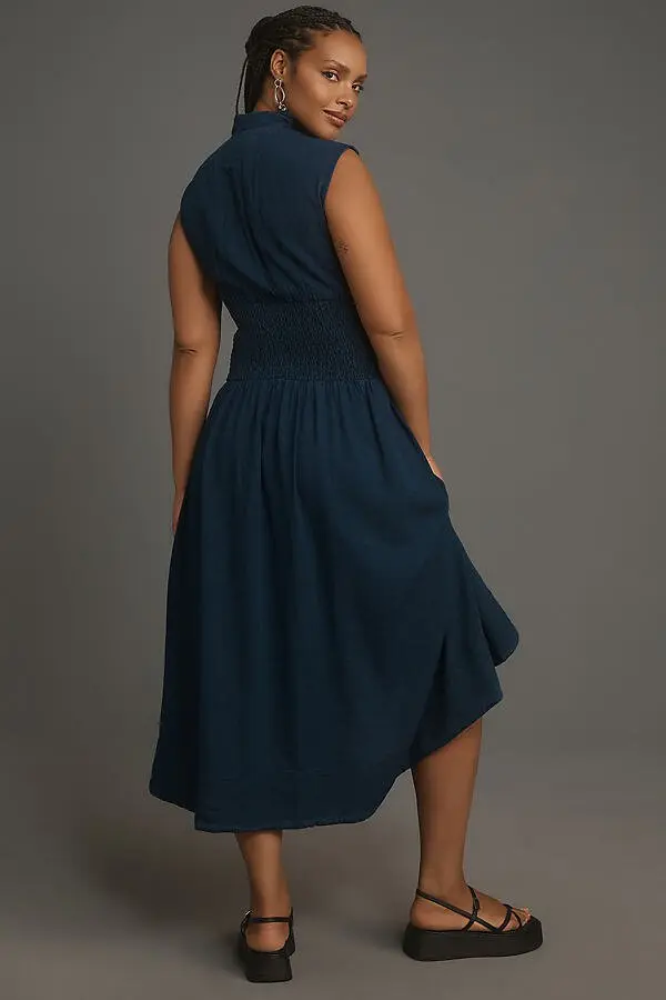 anthropologie maeve blue dress Must Be Love Floral Maxi Dress