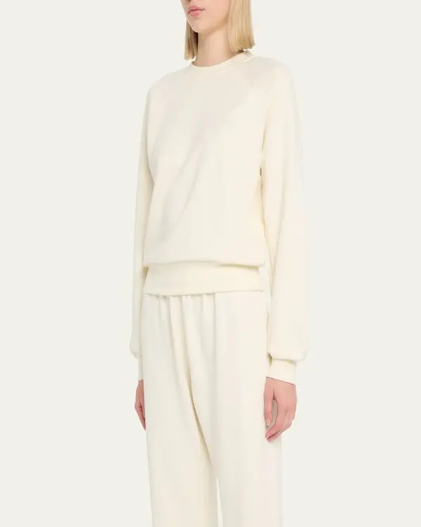 Eterne Terne Shrunken Raglan-sleeve Sweatshirt - Cream