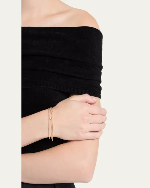 SYDNEY EVAN 14k Yellow Gold Pure Heart Charm & Bead Wrap Bracelet