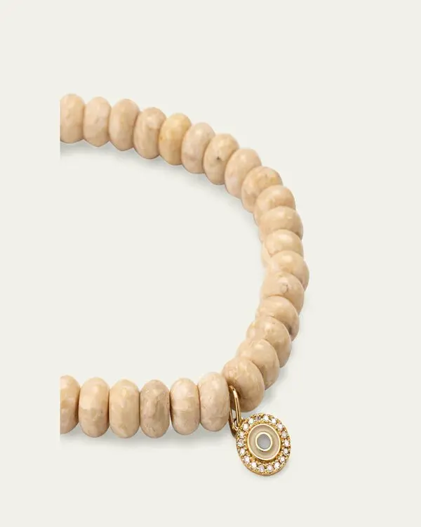 SYDNEY EVAN Evil Eye Charm Jasper Bead Bracelet