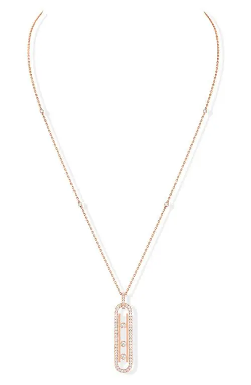 Messika Baby Move Pavé Diamond Pendant Necklace - Pink Gold