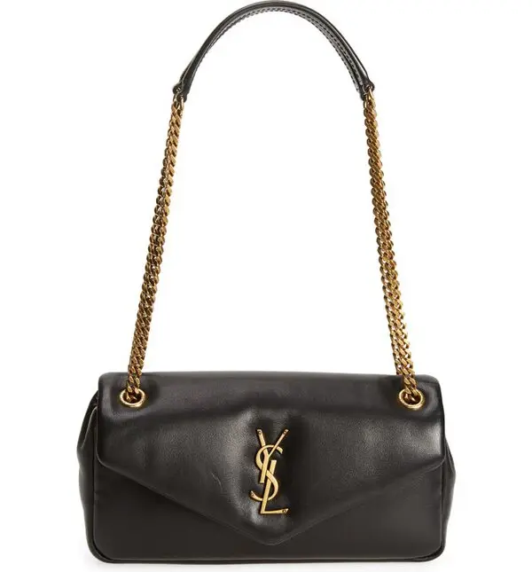 Saint Laurent Calypso Lambskin Shoulder Bag - Nero