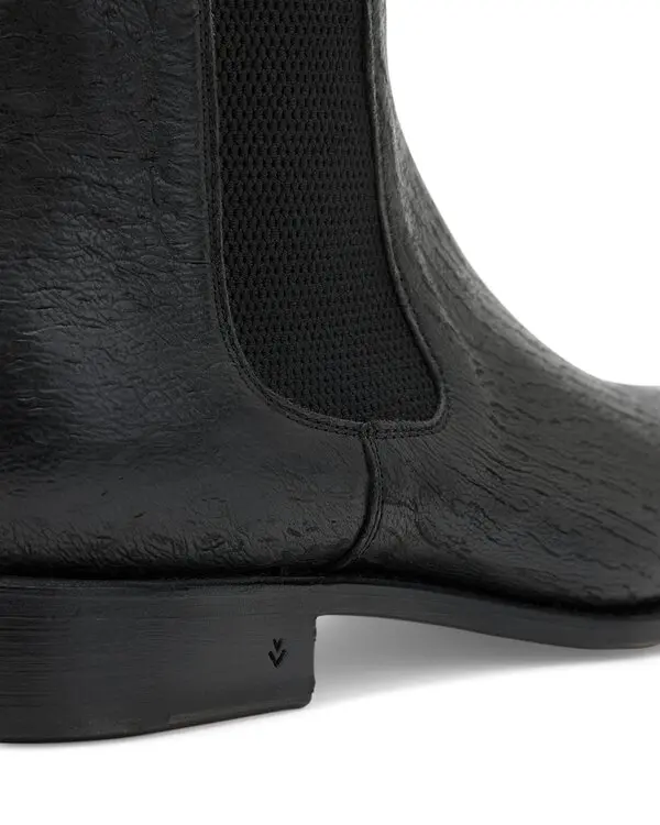 John Varvatos Amsterdam Pull On Chelsea Boots - Black Leather