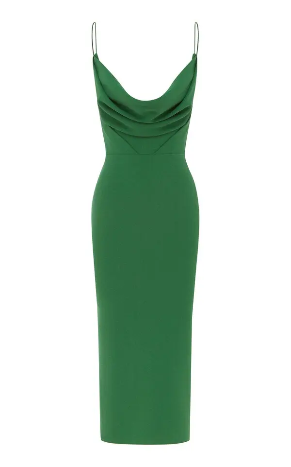 dark green alex perry dress Buy Draped Stretch-crepe Midi - At 67% Off Color:Dark Beige 5-Minute Creamy Maple Balsamic mujer Neon Long sleeve gown featuring