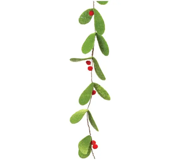 MELROSE Set Of 2 Mistletoe Fabric String Garlan