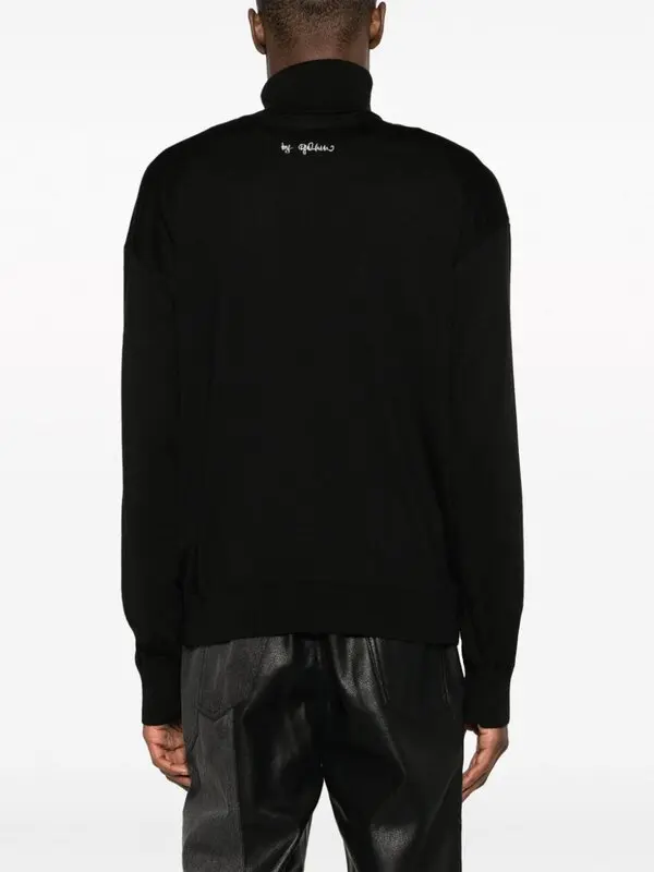 Gcds Logo-embroidered Roll-neck Jumper