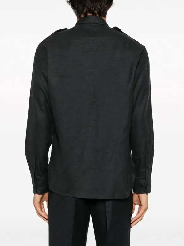 Ralph Lauren Purple Label Pointed-collar Button-up Cotton Blend Shirt