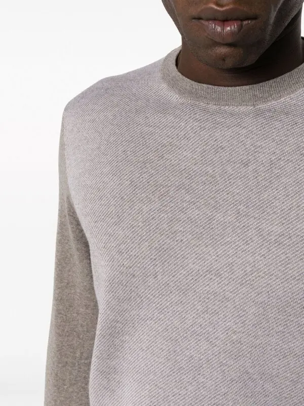 Canali Two-tone Wool Jumper - Neutrals