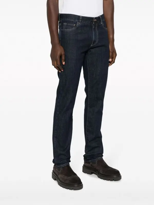 Canali Low-rise Straight-leg Trousers - Blue